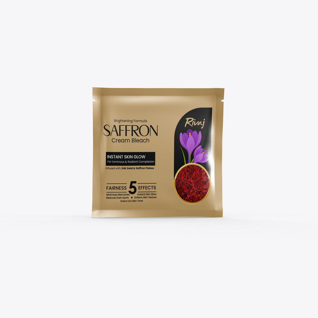 Saffron Brightening Bleach Cream Sachet 28g – Rivaj