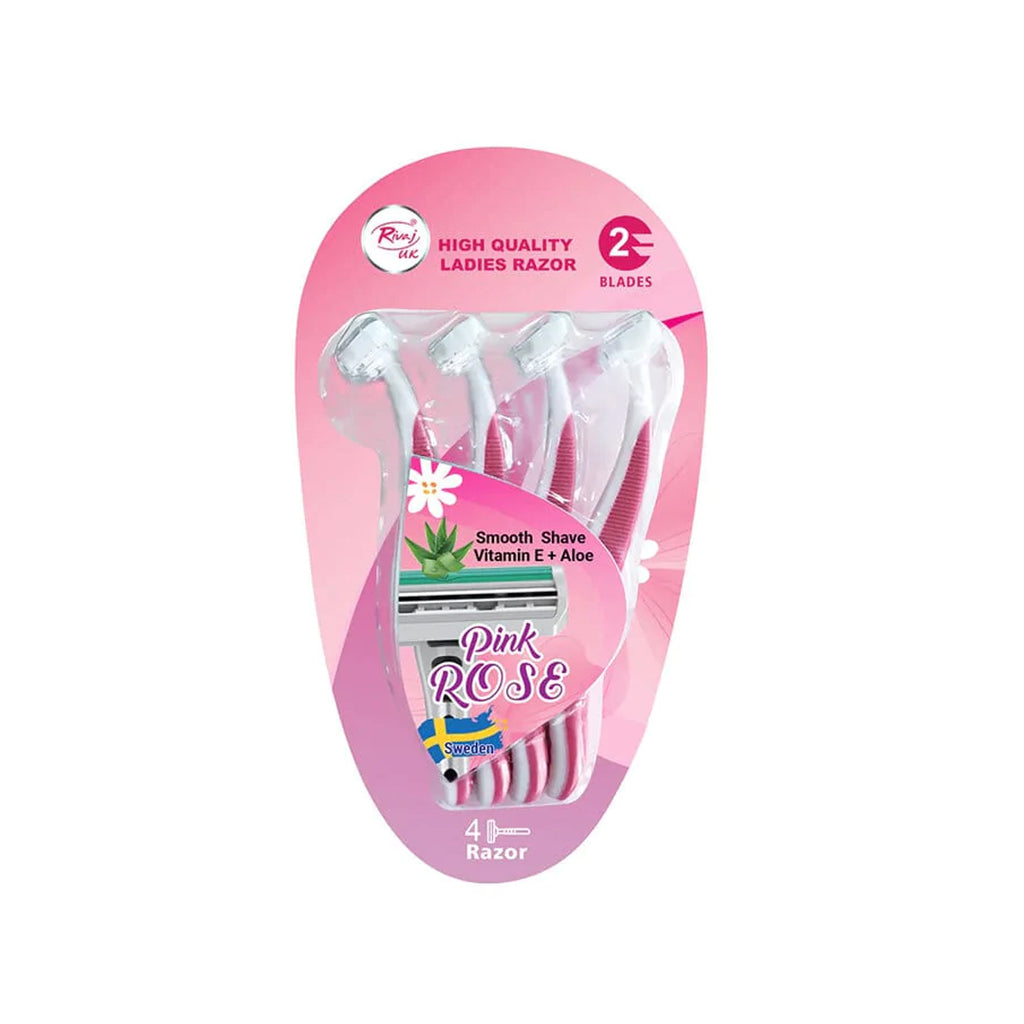 Ladies Pink Rose Razor (Pack of 4) – Rivaj